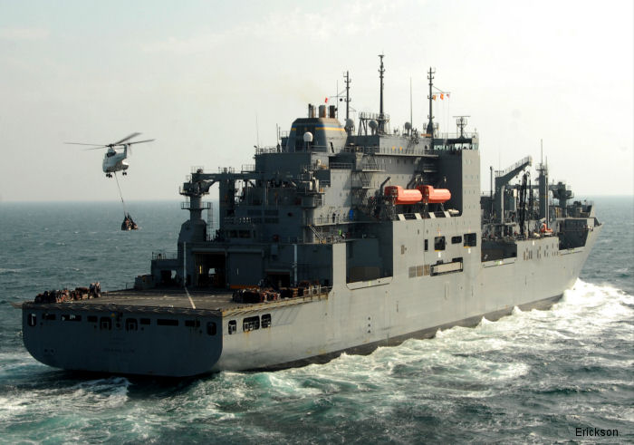 Erickson Pumas VERTREP for US Navy