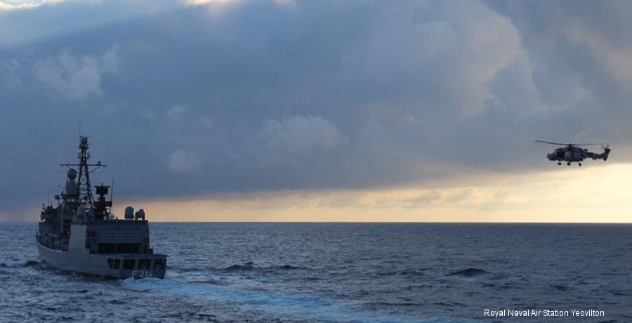 Royal Navy Wildcat Deployed on German Frigate