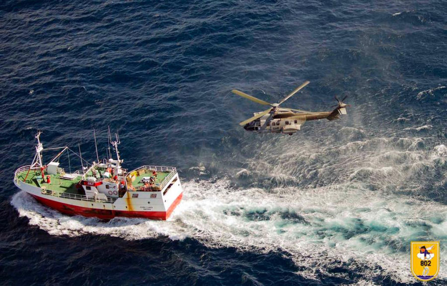 Fisherman Rescued by Spanish Super Puma