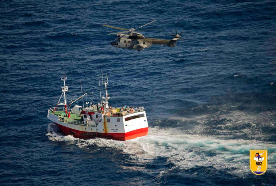 Fisherman Rescued by Spanish Super Puma