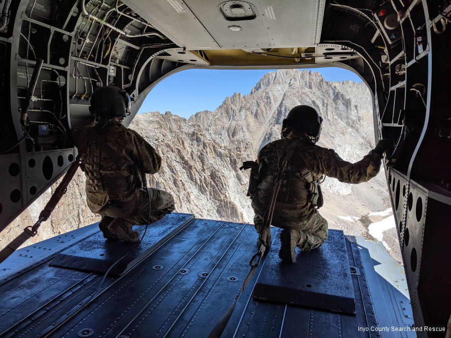 California Guard Chinook Rescue Injured Hiker
