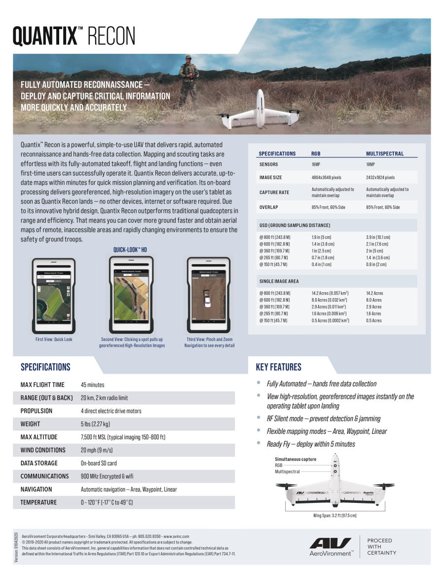 AeroVironment Quantix Recon Drone