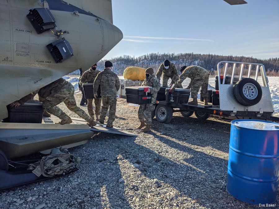 Chinook Flies to Denali Peak in Alaska