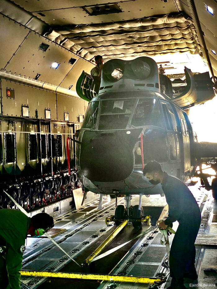 Super Puma Loaded into Spanish A400M
