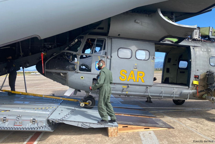 Super Puma Loaded into Spanish A400M