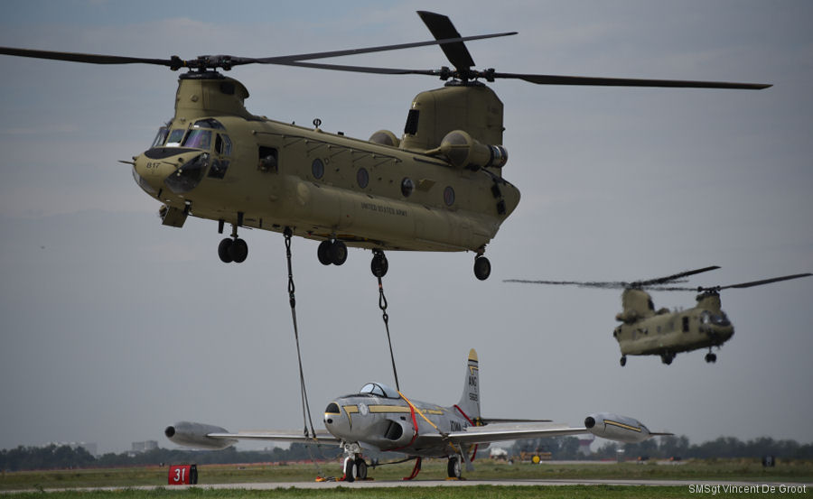 Chinook Slings Historic F-80 Jet