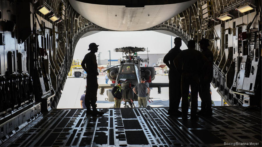 AH-64E Apache Helicopter Delivered by C-17
