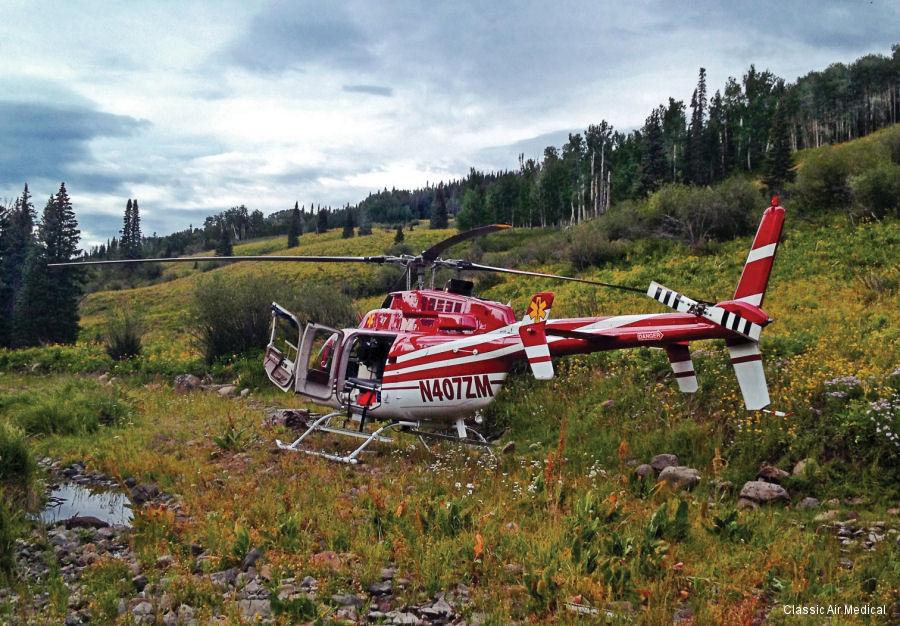 N407ZM C-GUYU C-GDLA C-GBVU Bell 407 C/N 53972